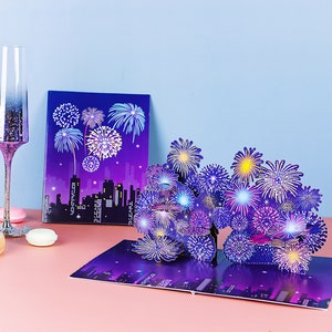 Liif Firework Pop UP Christmas Card, Happy New Year Card, Firework Card ...
