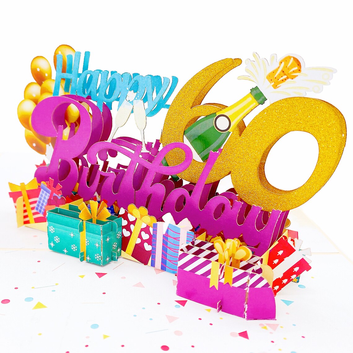 Liif 60th Birthday Card Happy 60th 3D Greeting Pop up - Etsy