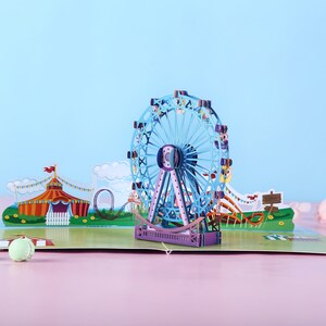 Liif Ferris Wheel Park Pop up Card, Happy Birthday Card for Kid, Boy ...