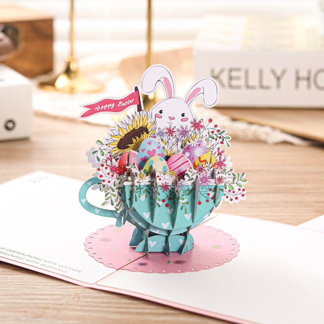 Liif Happy Easter 3D Greeting Pop up Easter Card for Kids, Basket ...