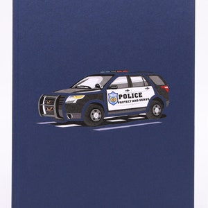 Liif Police Car 3D Greeting Pop up Card, Father's Day, Retirement ...