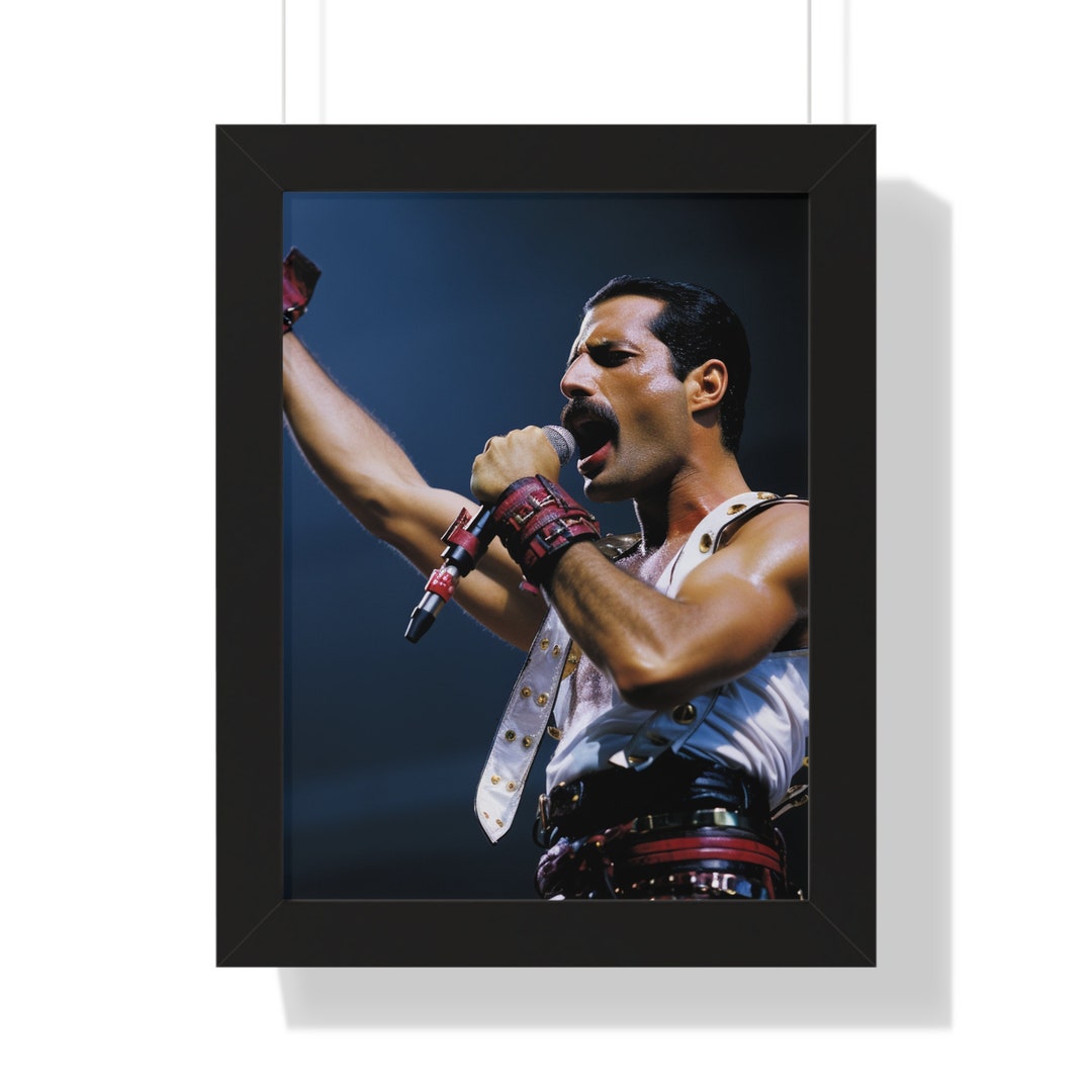 Freddie Mercury of Queen Framed Vertical Poster Wall Art - Etsy