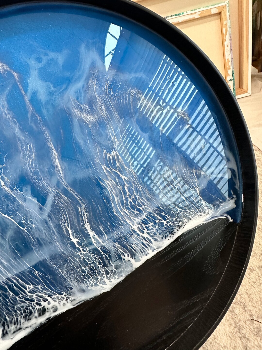 Ocean Waves Round Resin Serving Tray Resin Food Trays - Etsy