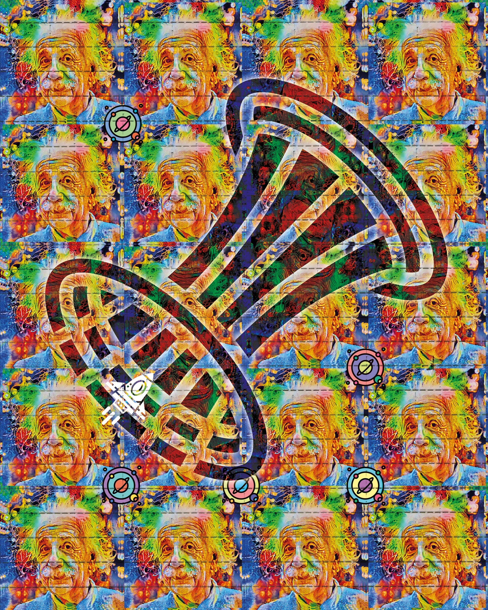 Psychedelic Blotter Art // ALBERT EINSTEIN // 500 Hits 21.5 Cm X 17.5 ...