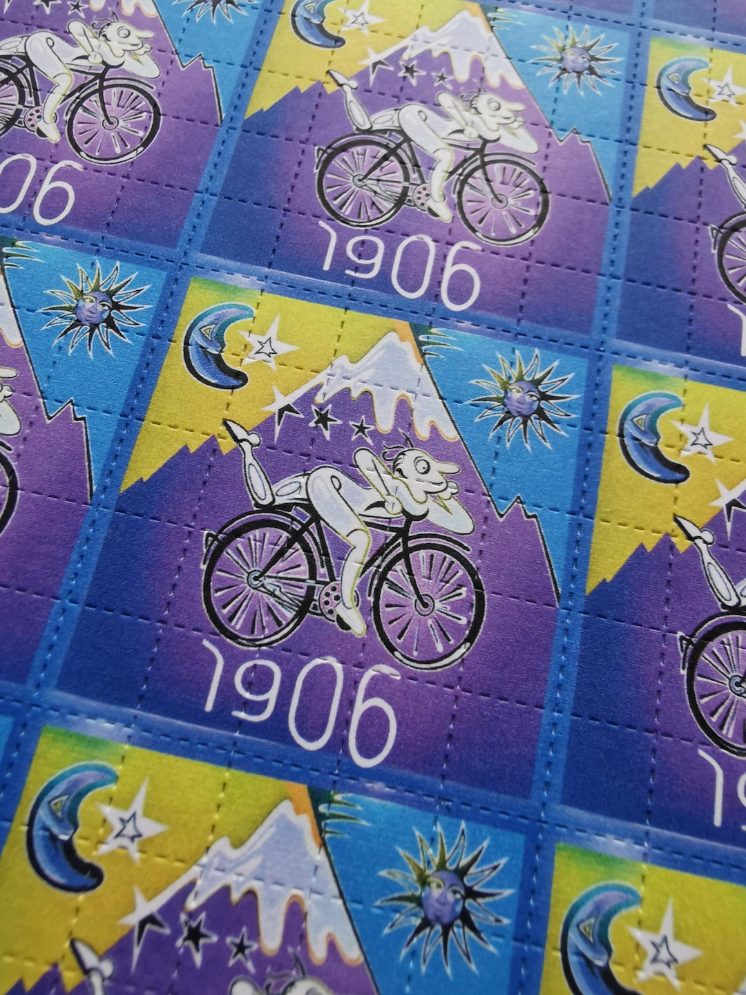 Psychedelic Blotter Art // Albert Hofmann Bike Ride 1906 // 500 Hits, 21.5 Cm X 17.5 Cm AH06#106 ...