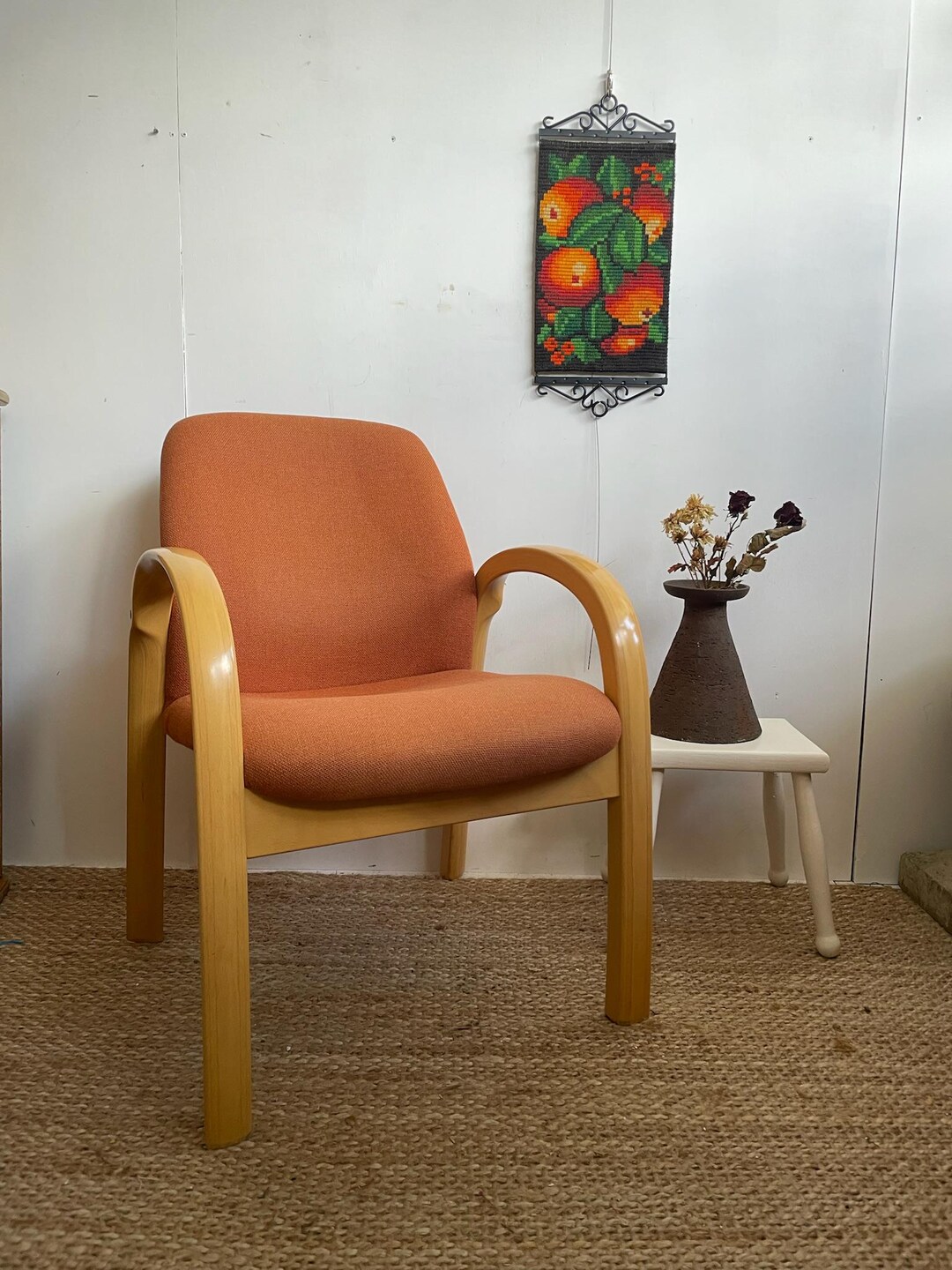 Verco Orange Armchair Lounge Chair With Bentwood Hoop Arms Postmodern ...