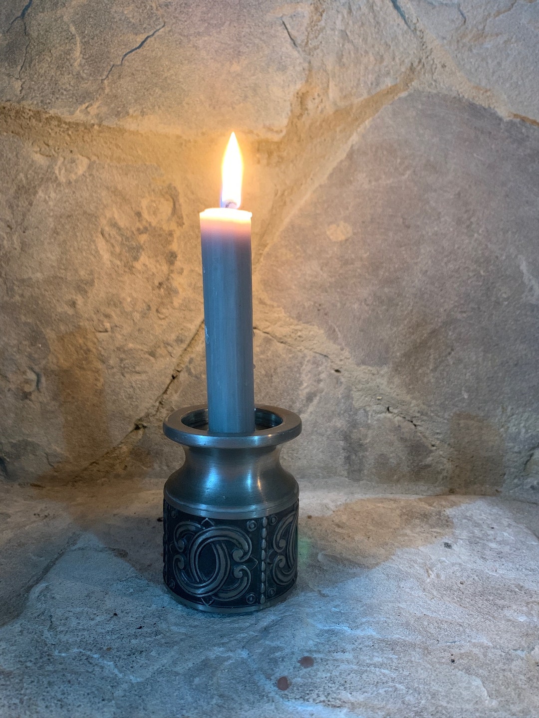 Groenlandica Tinn Norwegian Chunky 1970s Pewter Candle Holder Greenland ...