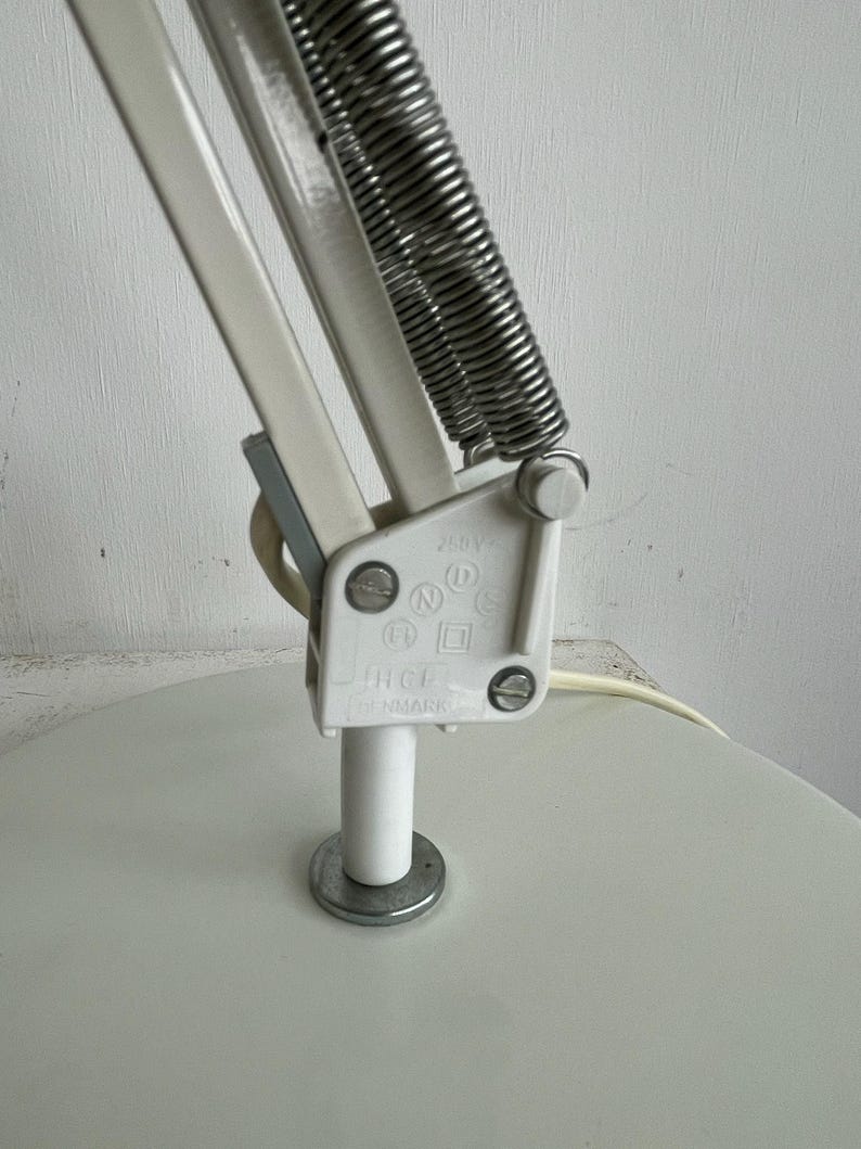 HCF Denmark White Anglepoise Style Desk Task Lamp 1970s Industrial ...