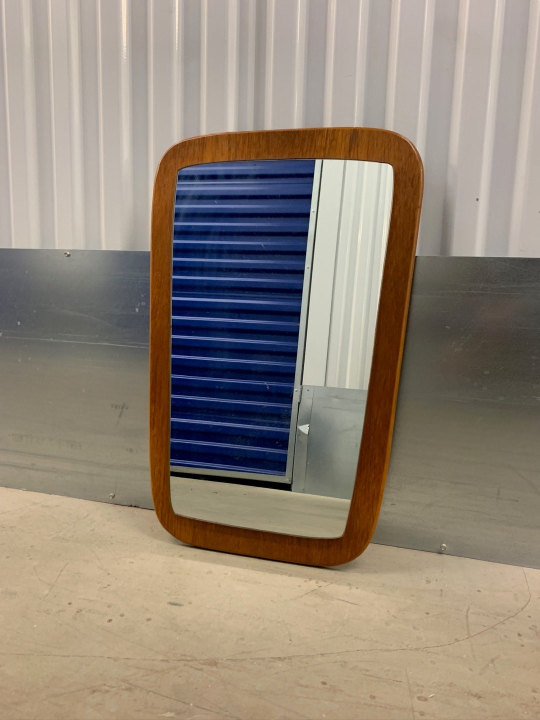 Danish Teak Mid Century Wall Mirror Irregular Trapezoid Shape - Etsy UK