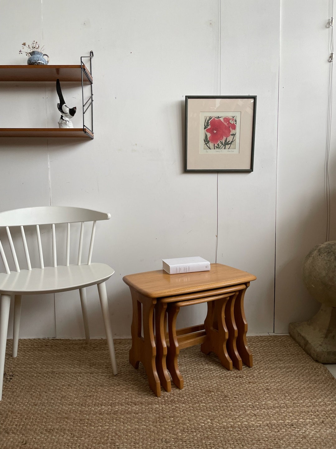 Nest of 3 Elm Wooden Ercol Small Side Occasional Tables Model 498 Light ...