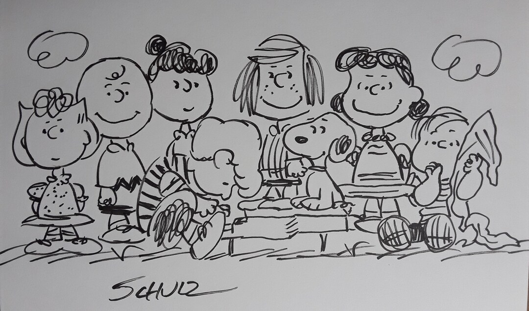 Peanuts Snoopy Original Drawing Painting Art Artwork - Etsy