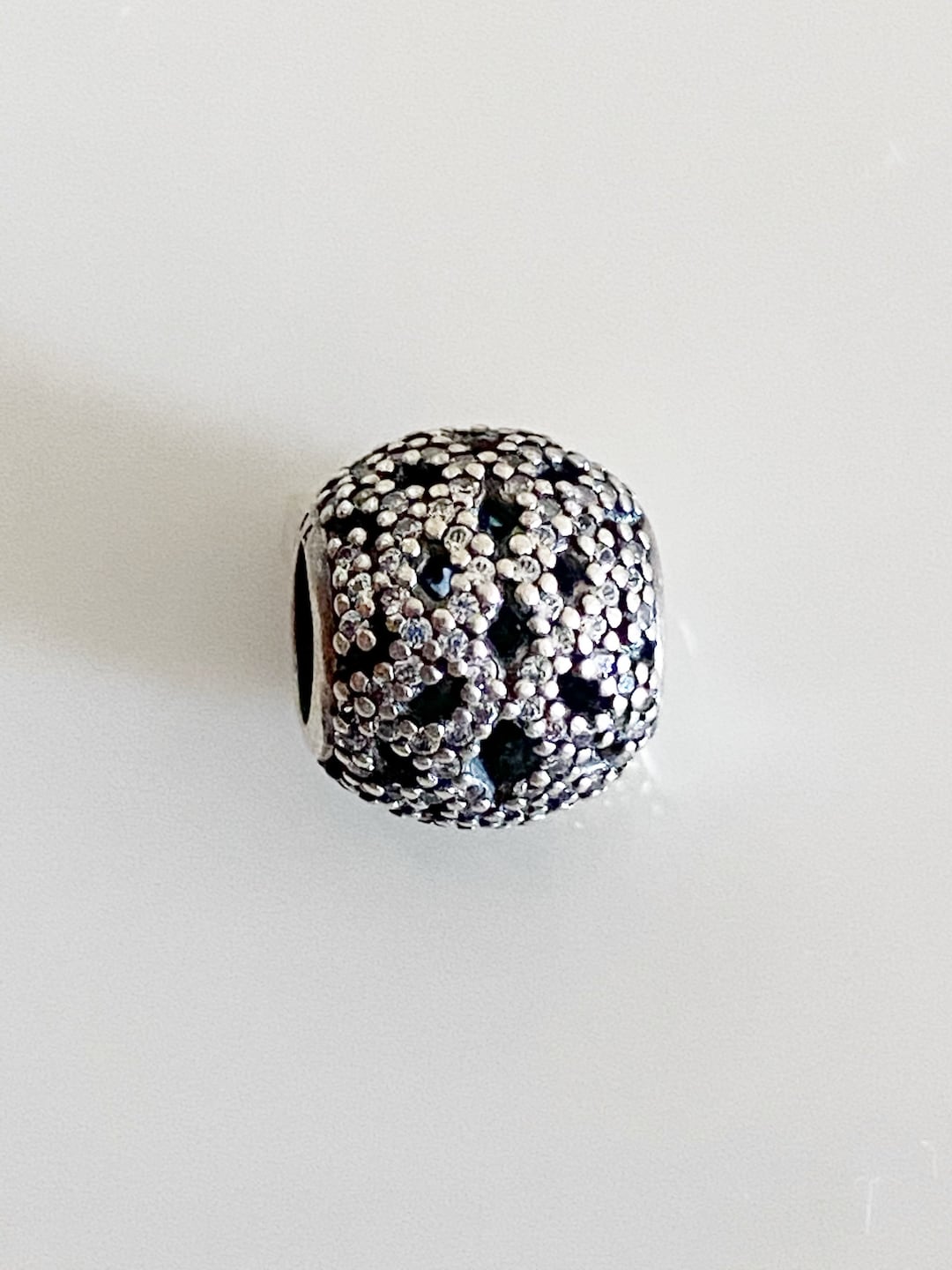 New and Authentic Pandora Shimmering Lace Clear CZ Charm 791284CZ ...