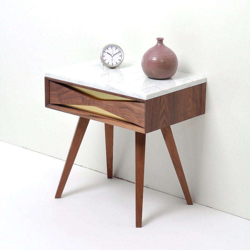 Walnut Nightstand - Etsy