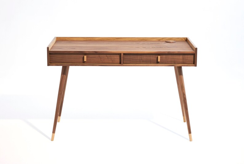 Walnut Office Desk With Two Solid Walnut Drawers and Legs - Etsy