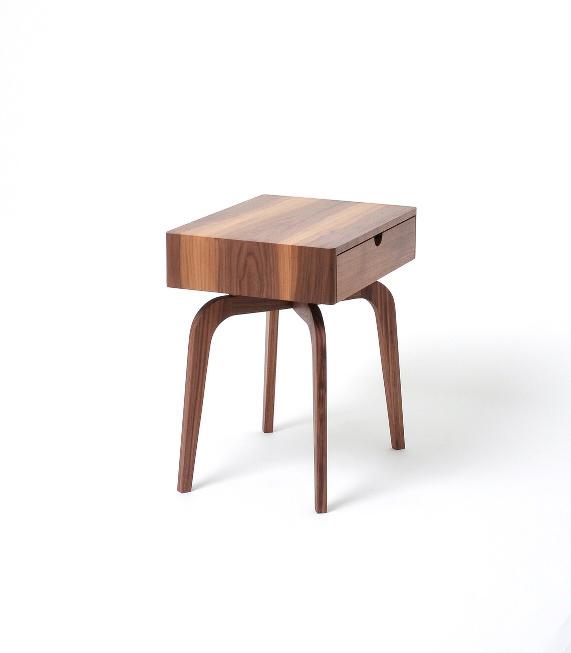 Mid Century Modern Solid Walnut Nightstand With Drawer - Etsy