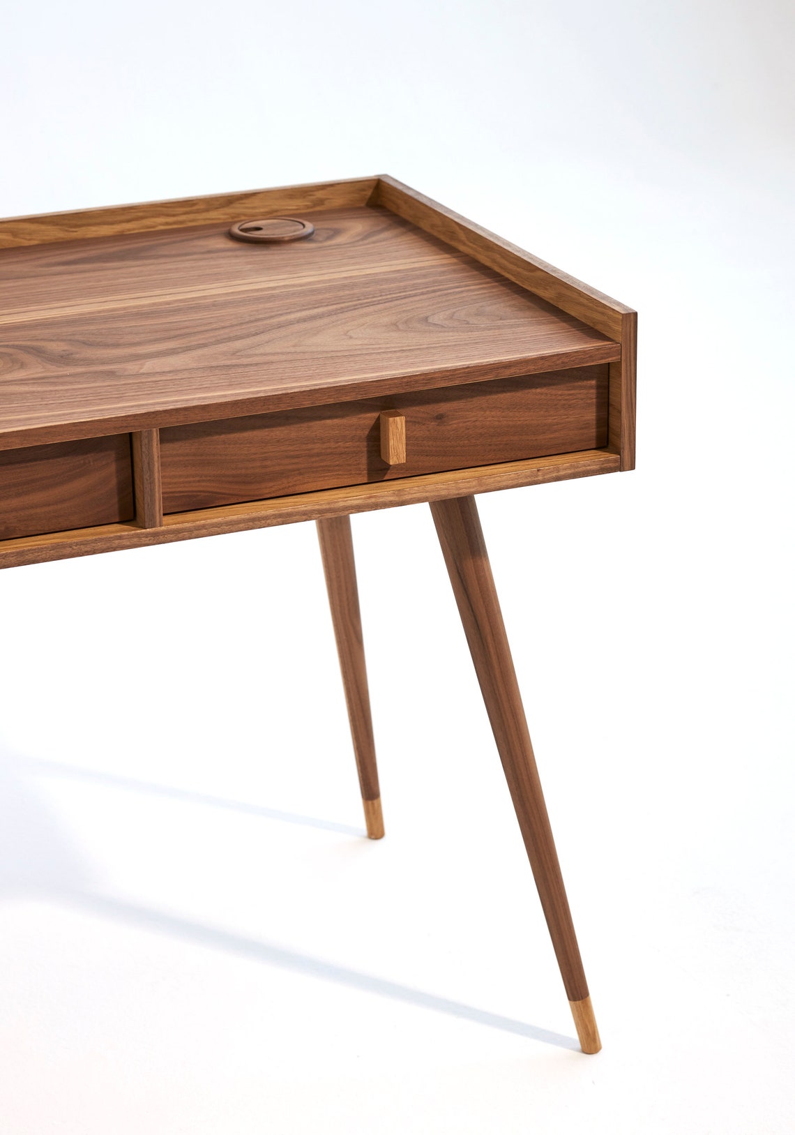 Walnut Office Desk With Three Solid Walnut Drawers and Legs | Etsy