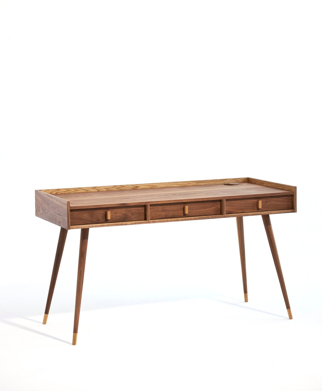 Walnut Office Desk With Three Solid Walnut Drawers and Legs, Bureau ...