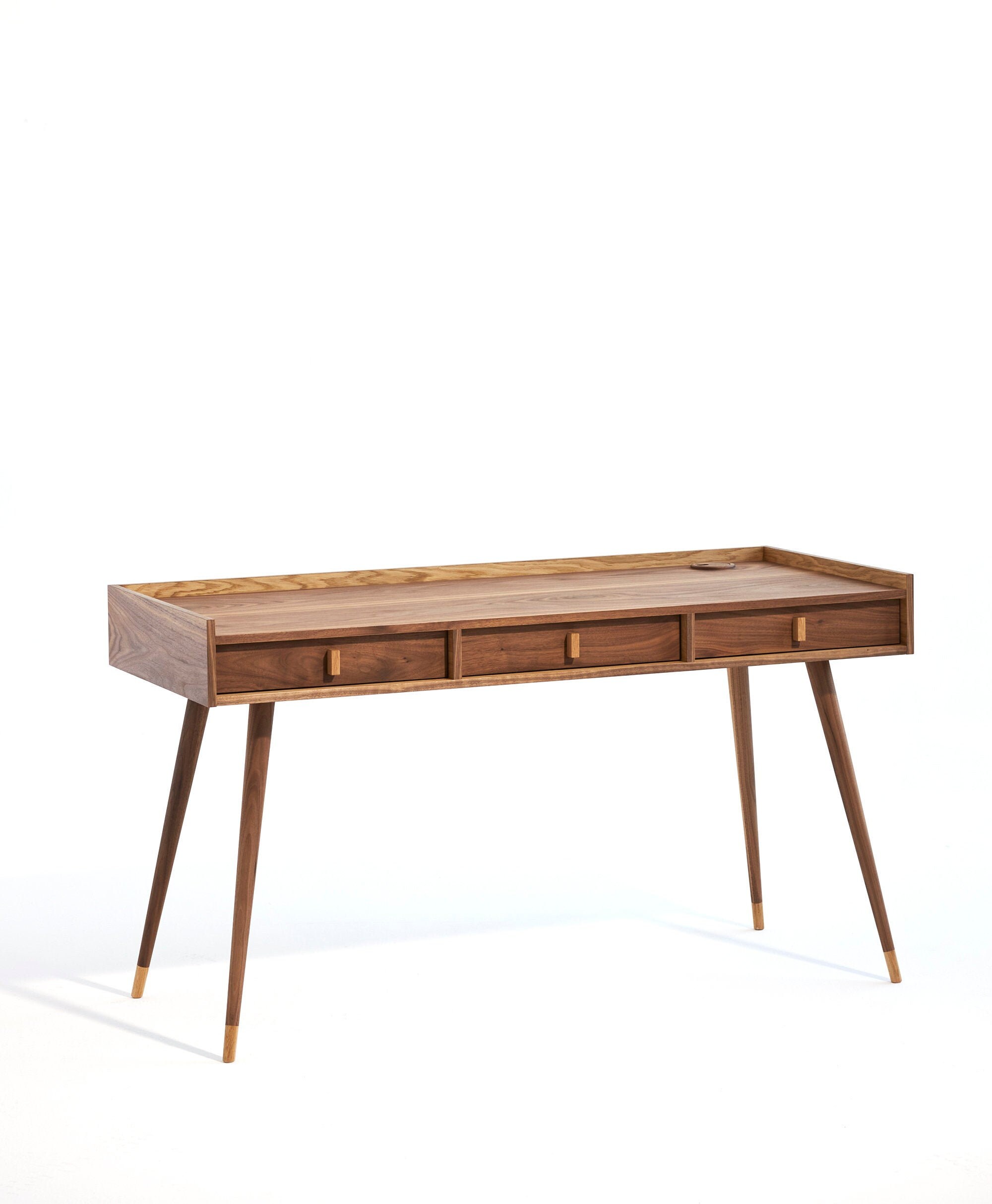 Walnut Office Desk With Three Solid Walnut Drawers and Legs - Etsy