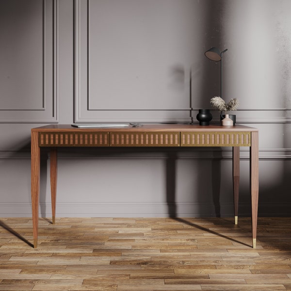 Solid Wood Desk - Etsy