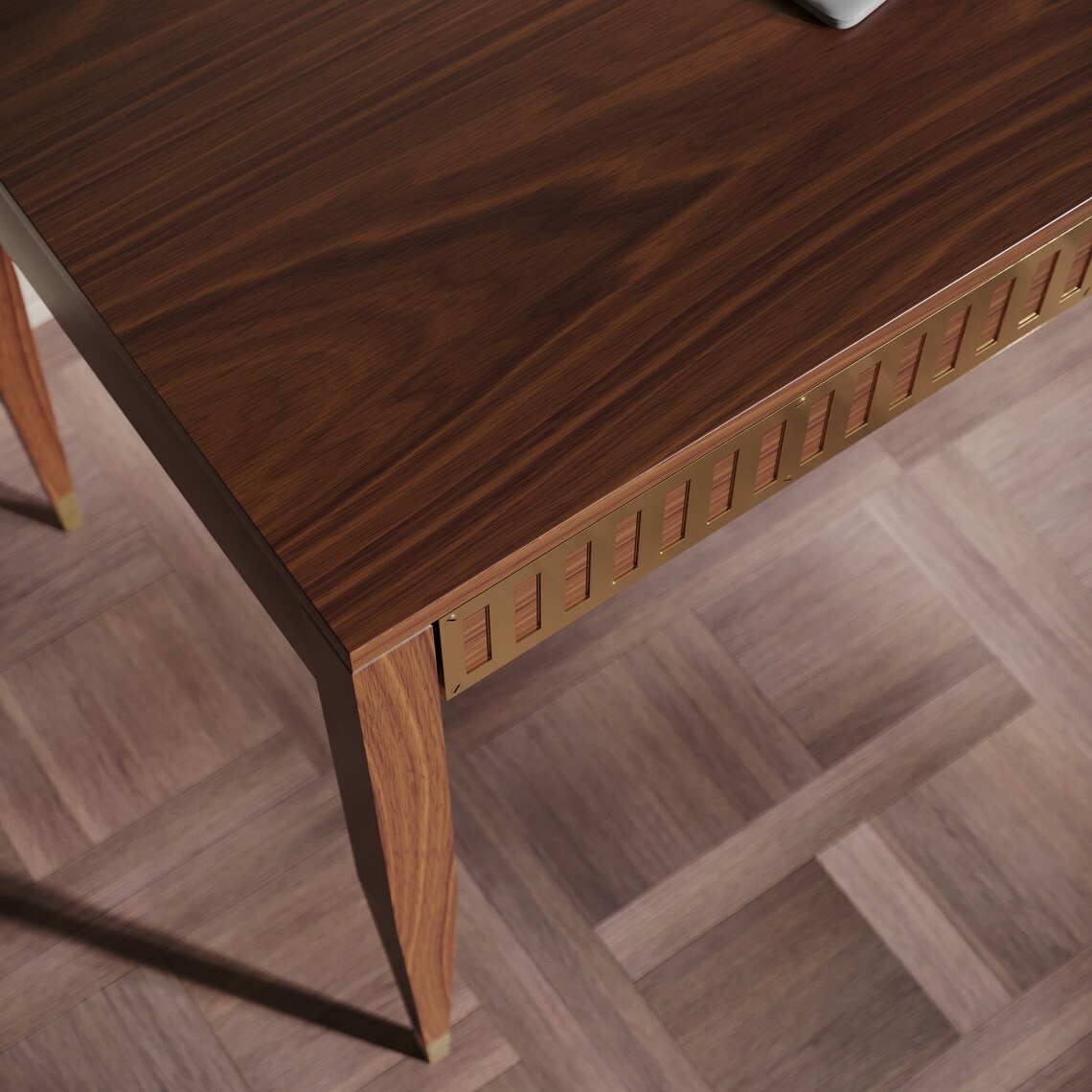 Walnut Office Desk With Two Solid Walnut Drawers Shelf and | Etsy