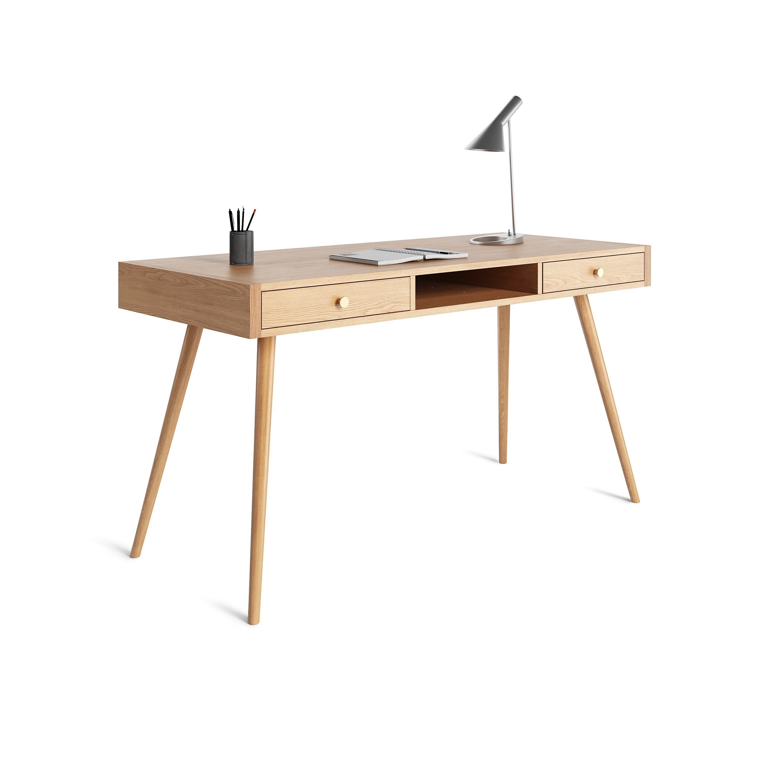 Walnut Office Desk With Two Solid Walnut Drawers and Shelf | Etsy