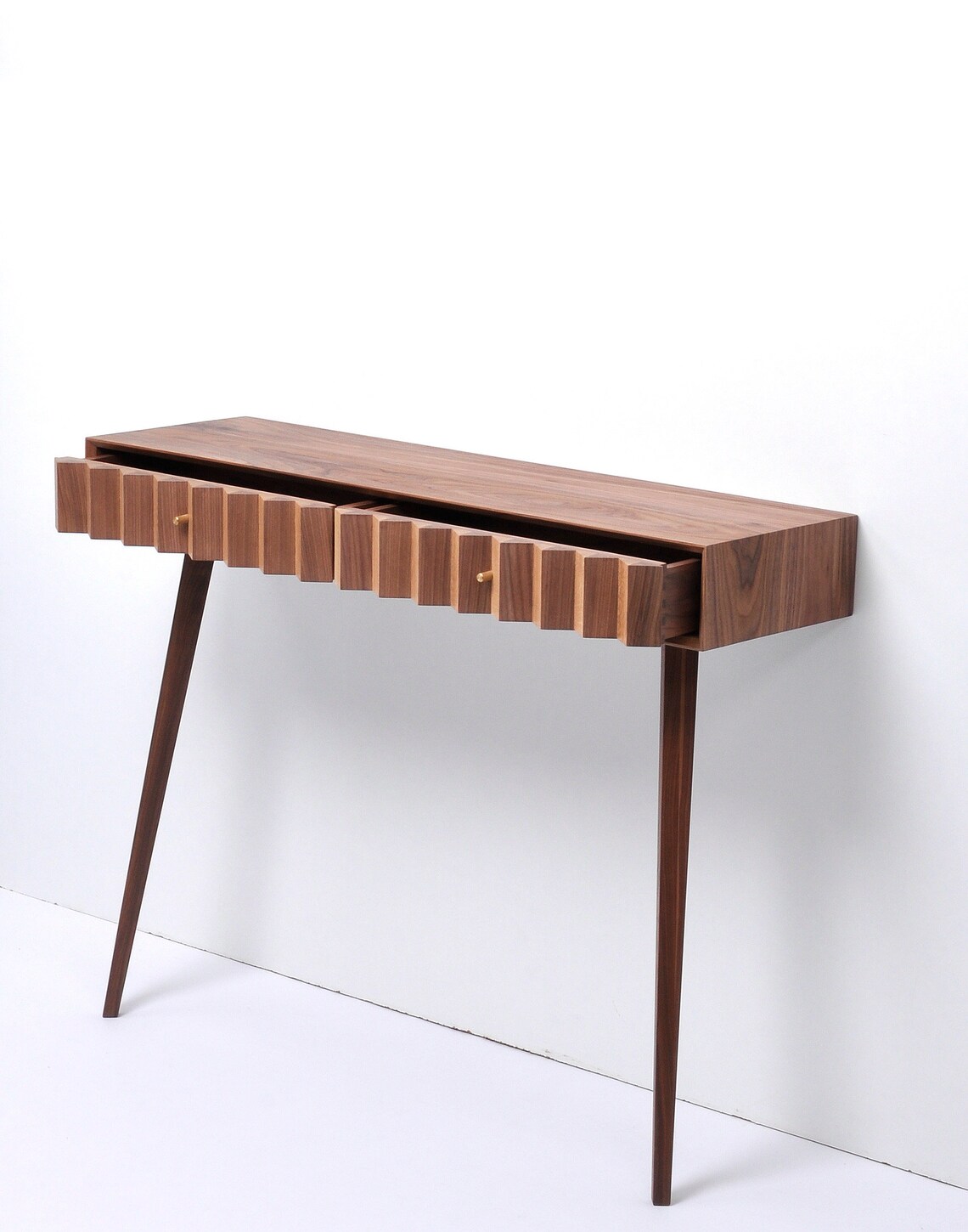 Console Hallway Table Walnut Wood and Oak Wood Entryway Table | Etsy