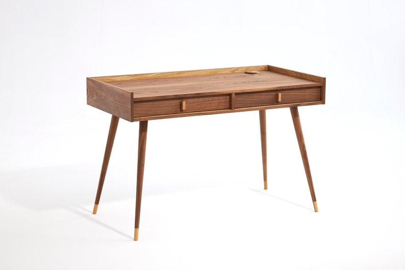 Walnut Office Desk With Two Solid Walnut Drawers and Legs - Etsy
