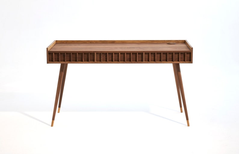 Walnut Office Desk With Three Solid Walnut Drawers and Legs | Etsy