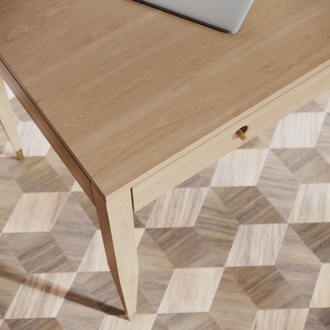 Oak Desk With Three Solid Oak Drawers Mid Century Modern - Etsy