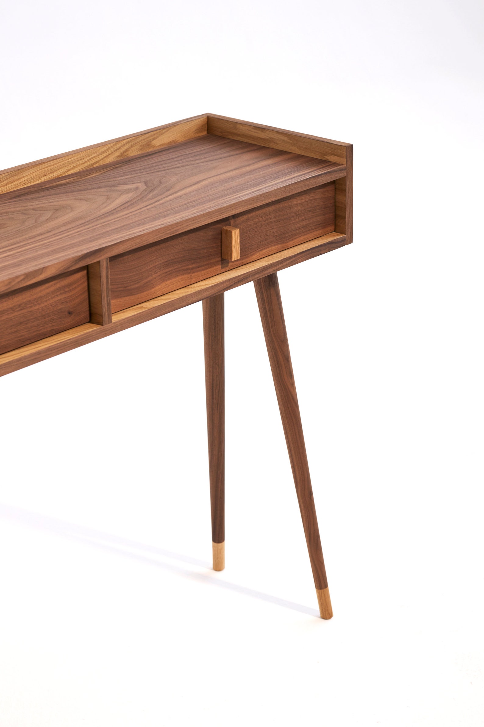 Console Hallway Table Walnut Wood Entryway Table With Two - Etsy