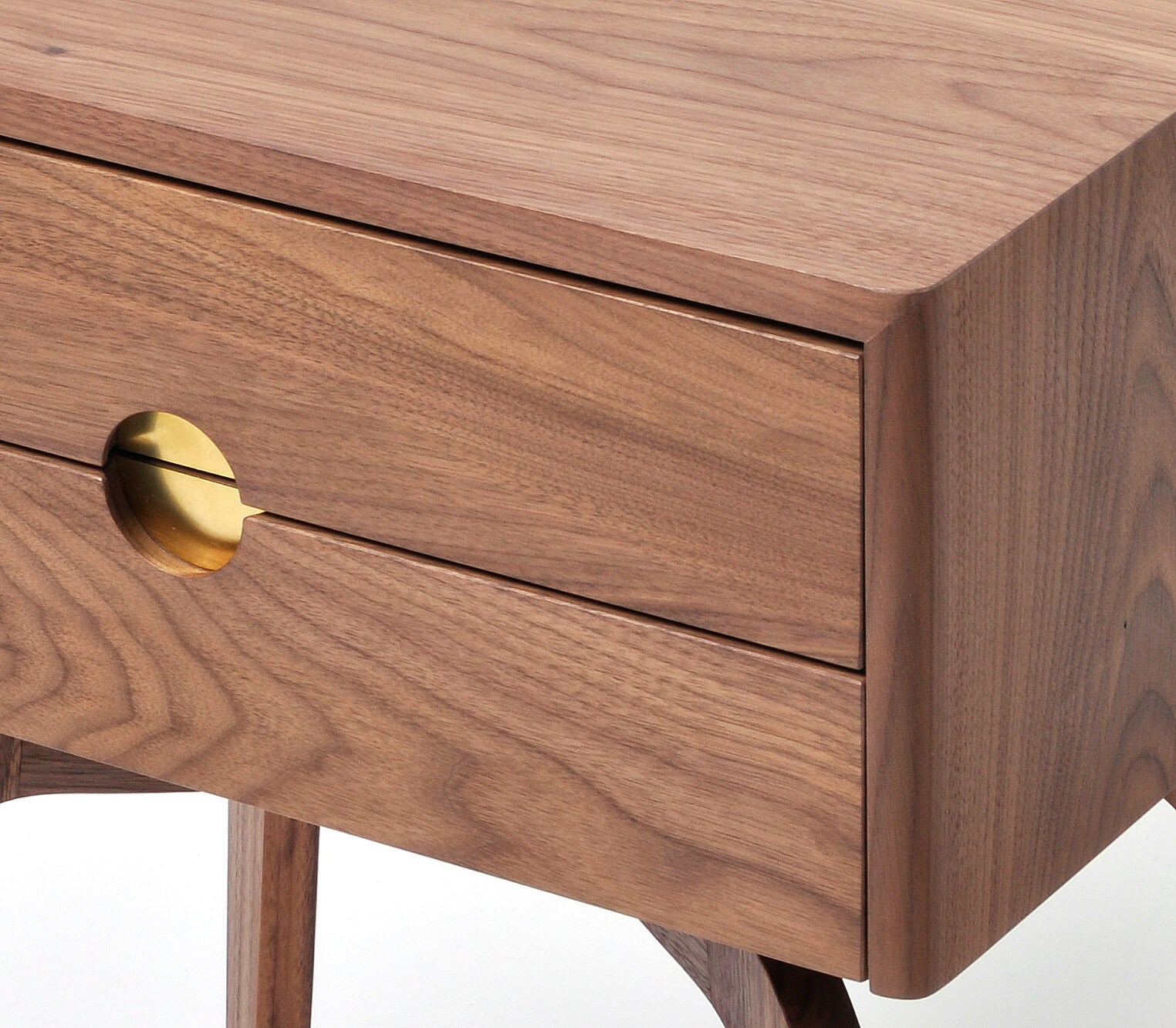 Mid Century Modern Solid Walnut Nightstand With Double - Etsy