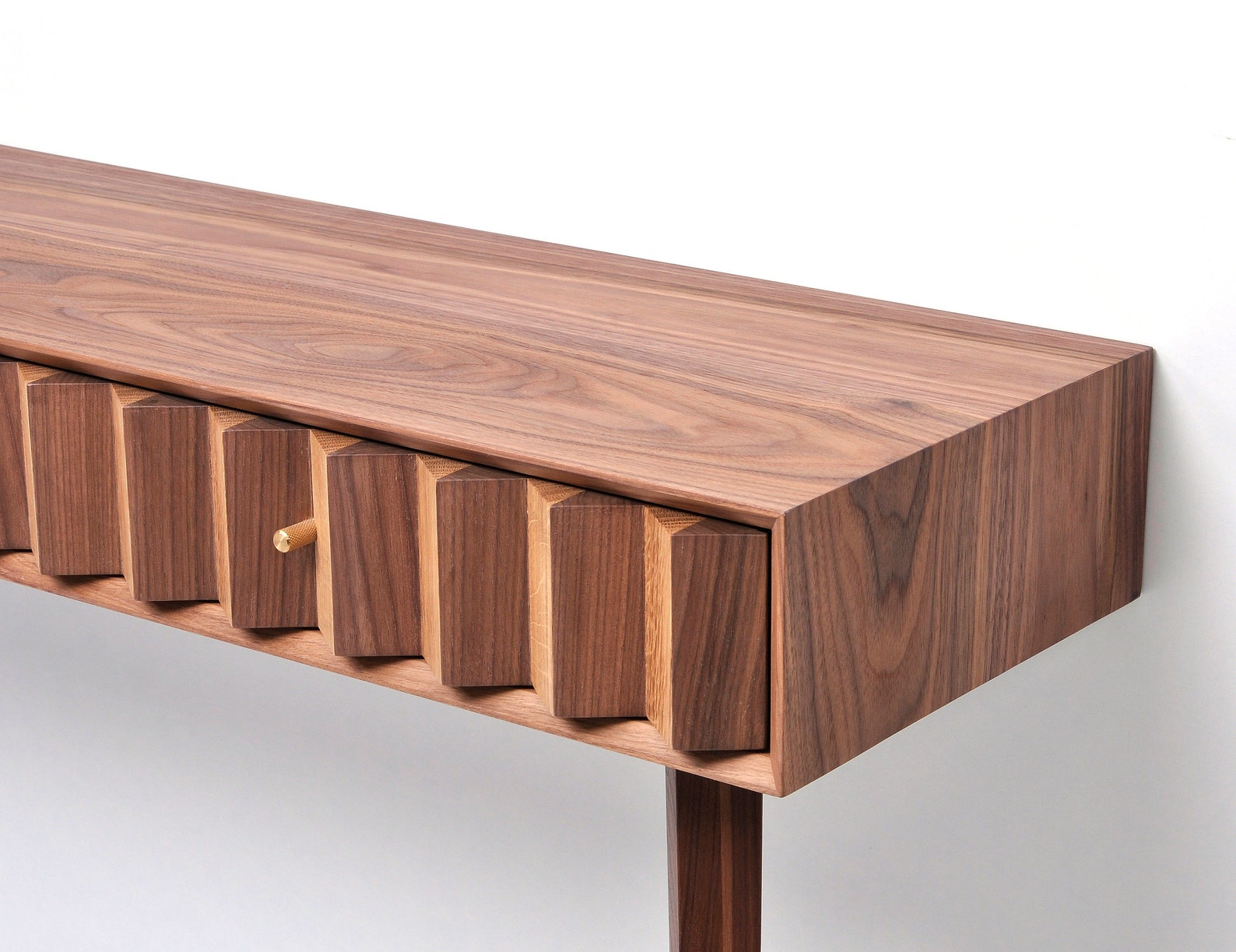 Console Hallway Table Walnut Wood and Oak Wood Entryway Table | Etsy