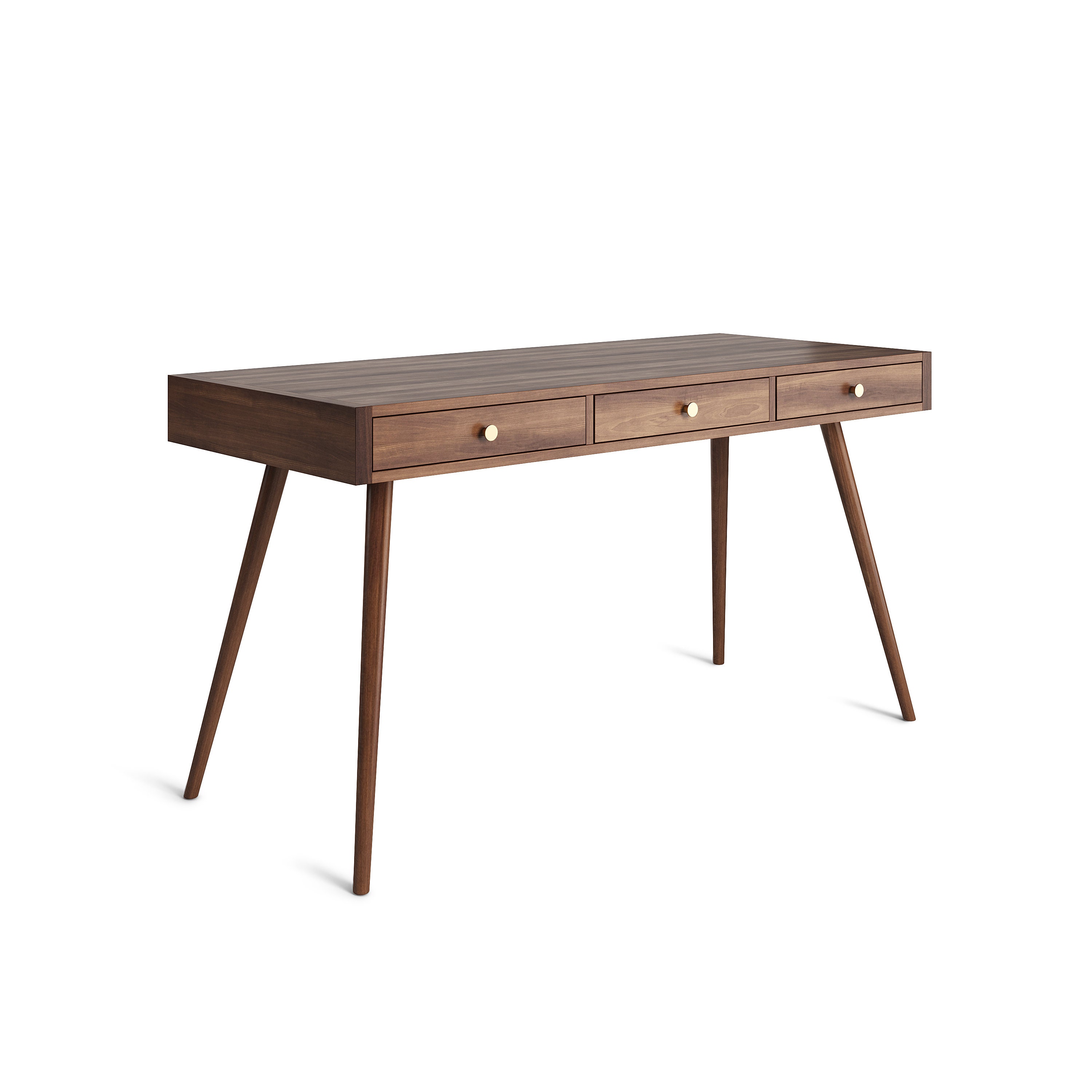 Oak Office Desk With Three Solid Oak Drawers Mid Century - Etsy