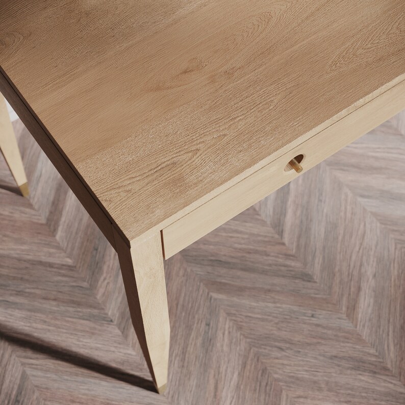 Oak Desk With Two Solid Oak Drawers and Shelf Mid Century | Etsy