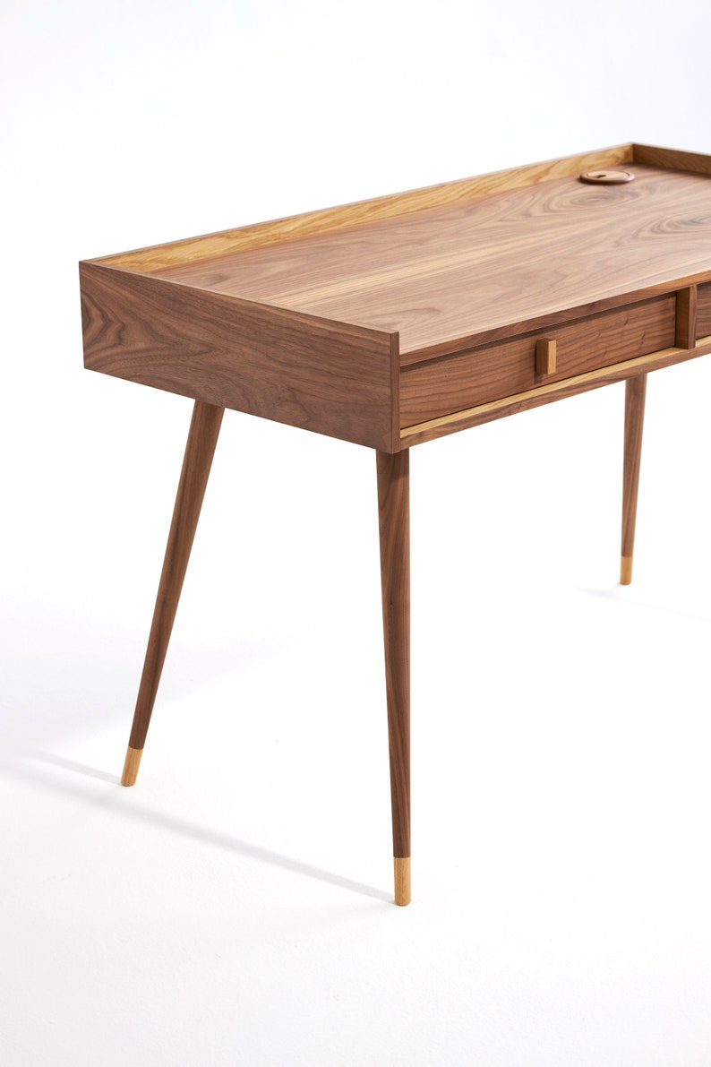 Walnut Office Desk With Two Solid Walnut Drawers and Legs - Etsy