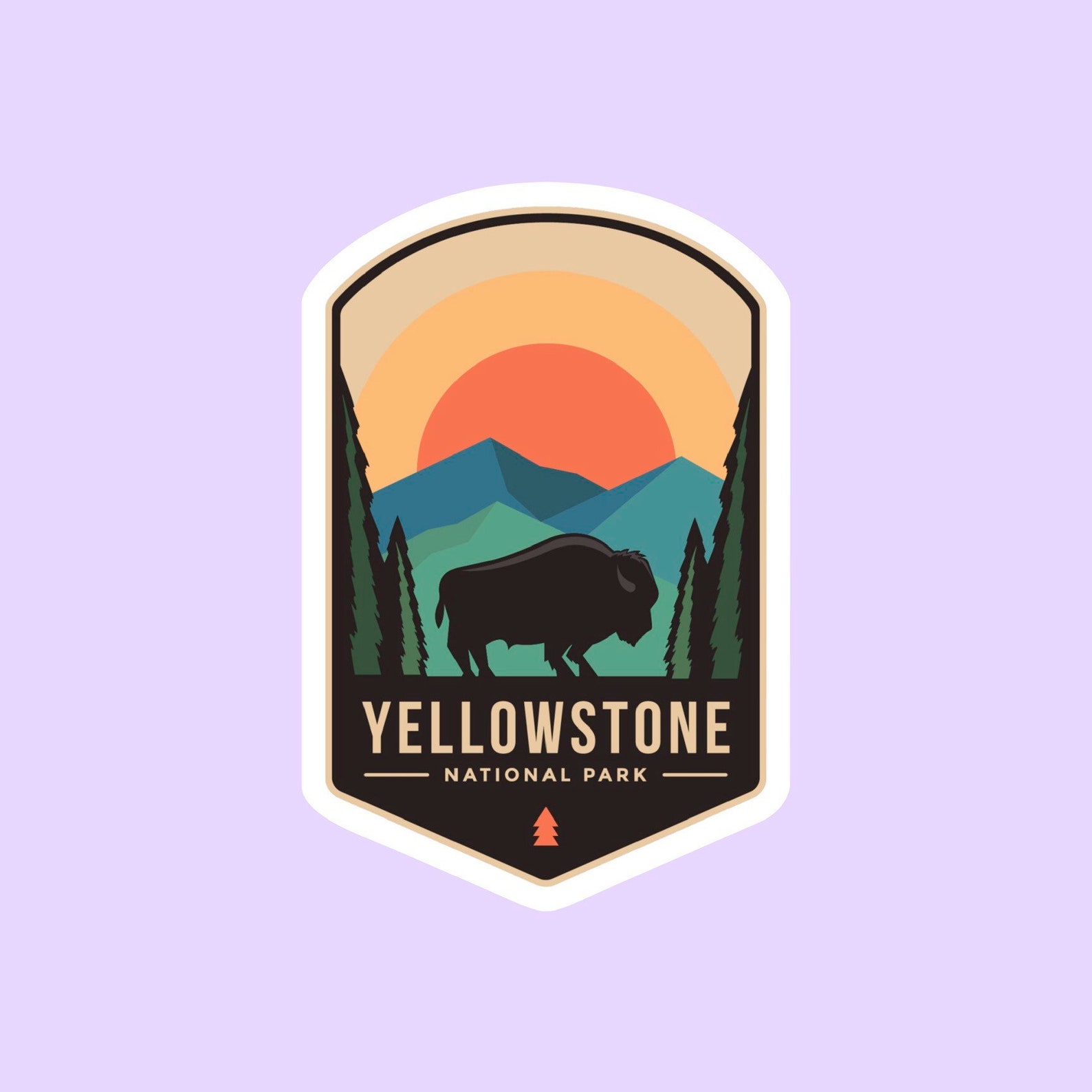 Yellowstone National Park Sticker, National Park Badge Stickers ...