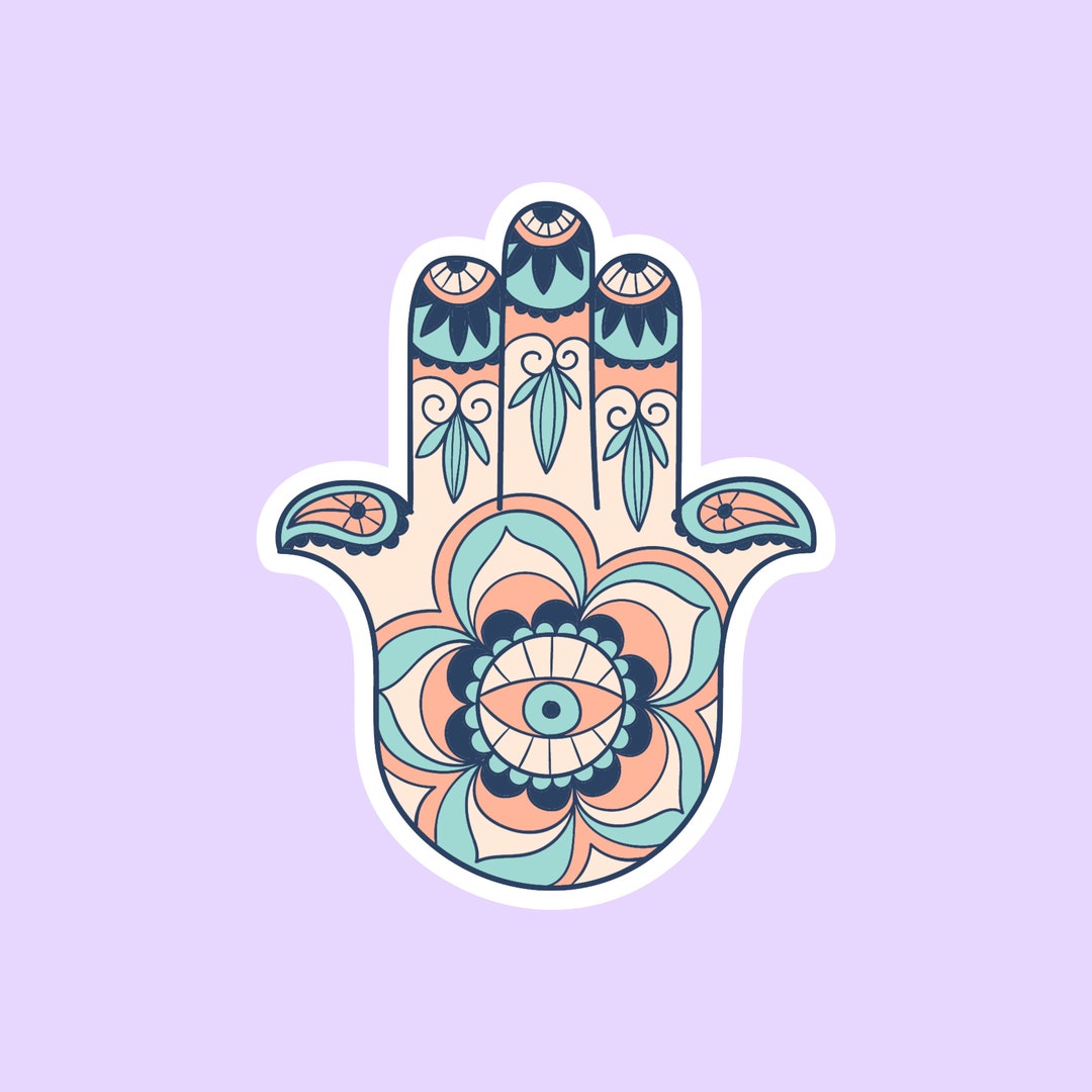 Hamsa Sticker, Hamsa Hand Sticker, Turkish Nazar Sticker, Evil Eye ...