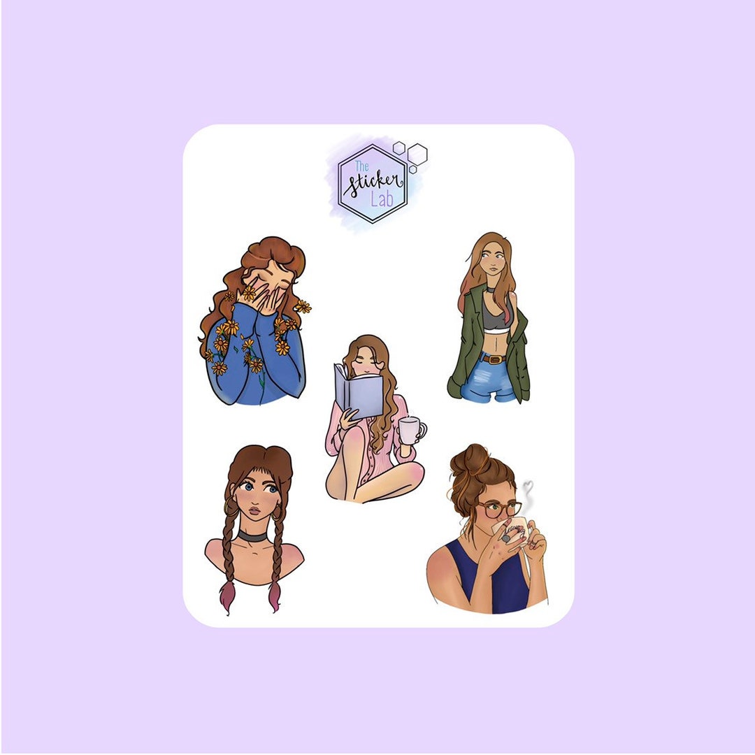 Fashion Illustration Sticker Pack, Animated Stickers, Cute Stationery ...