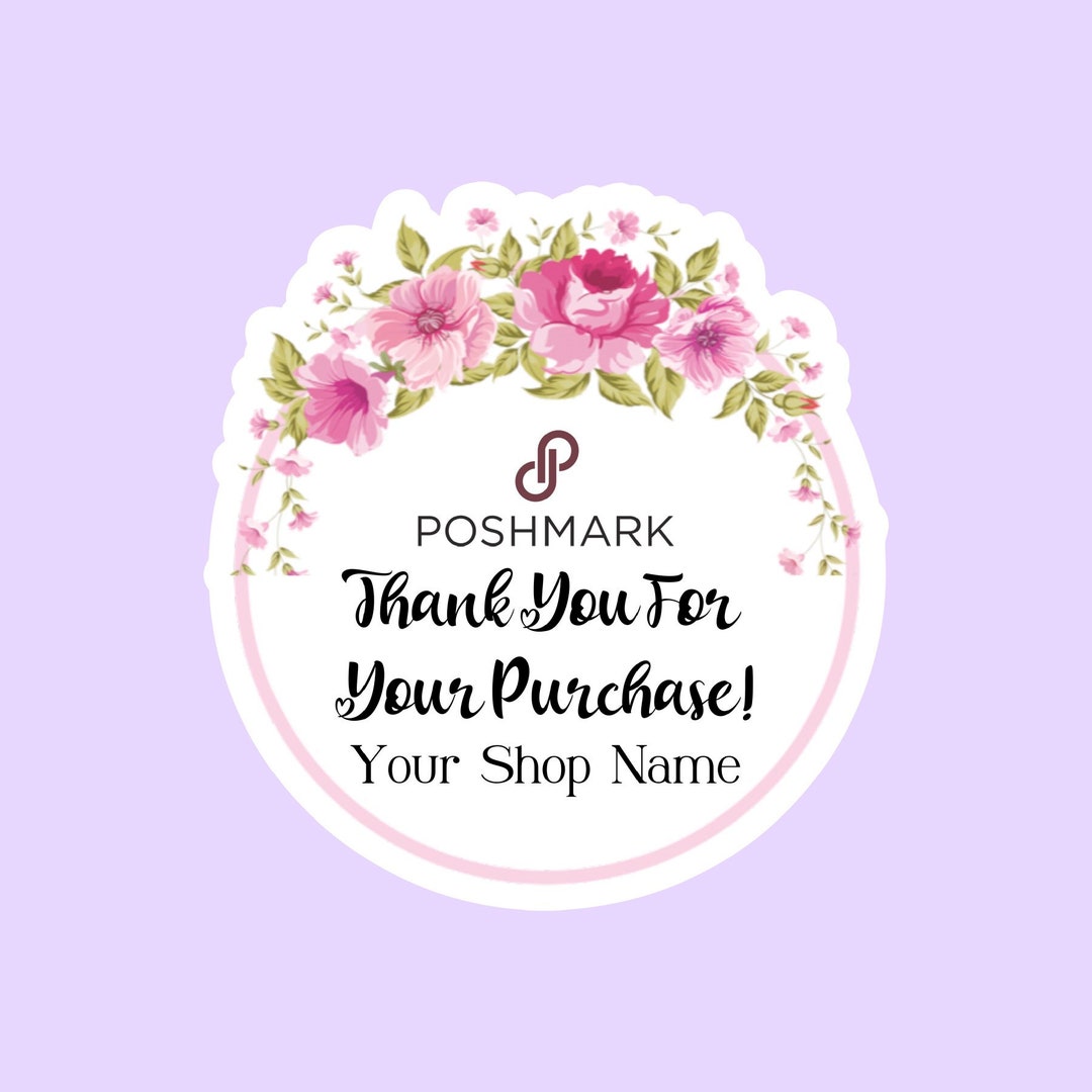 Custom Thank You Stickers, Poshmark Stickers, Floral Packaging Stickers ...