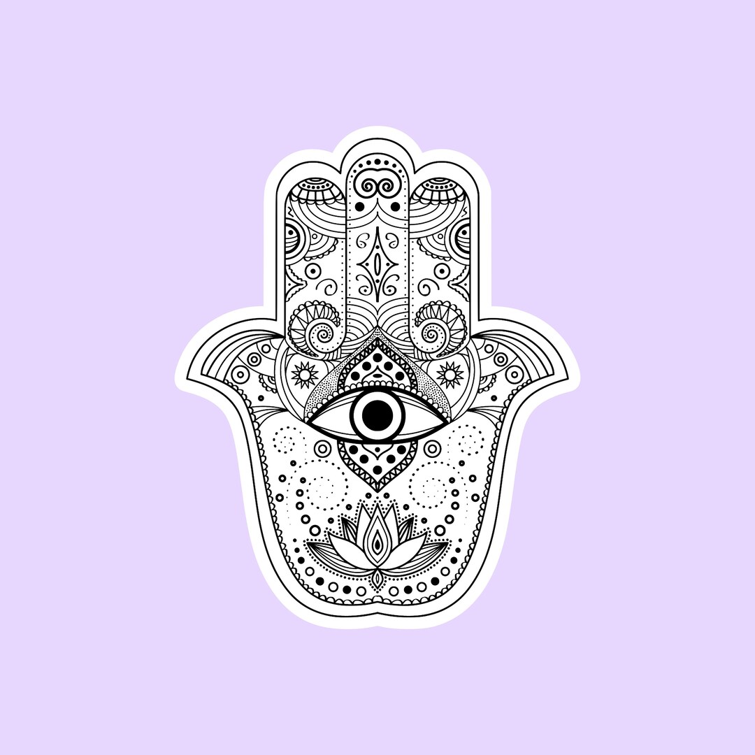 Hamsa Sticker, Hamsa Hand Sticker, Turkish Nazar Sticker, Evil Eye ...