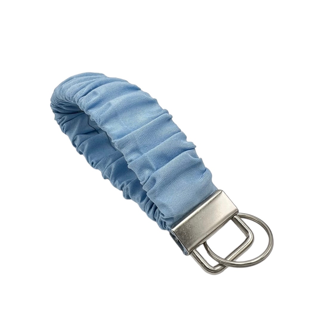 Baby Blue Satin Scrunchie Keychain Wristlet, Key Fob Lanyard, Key Fob ...