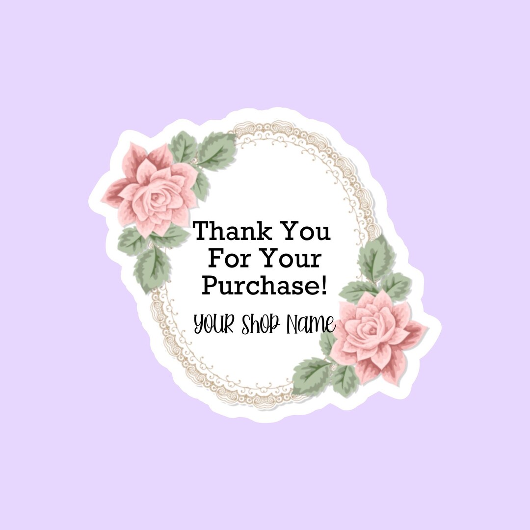 Custom Thank You Stickers, Poshmark Stickers, Floral Packaging Stickers ...