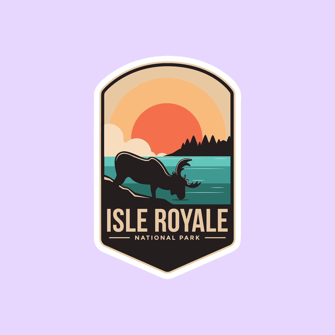 Isle Royale National Park Sticker, National Park Badge Stickers ...