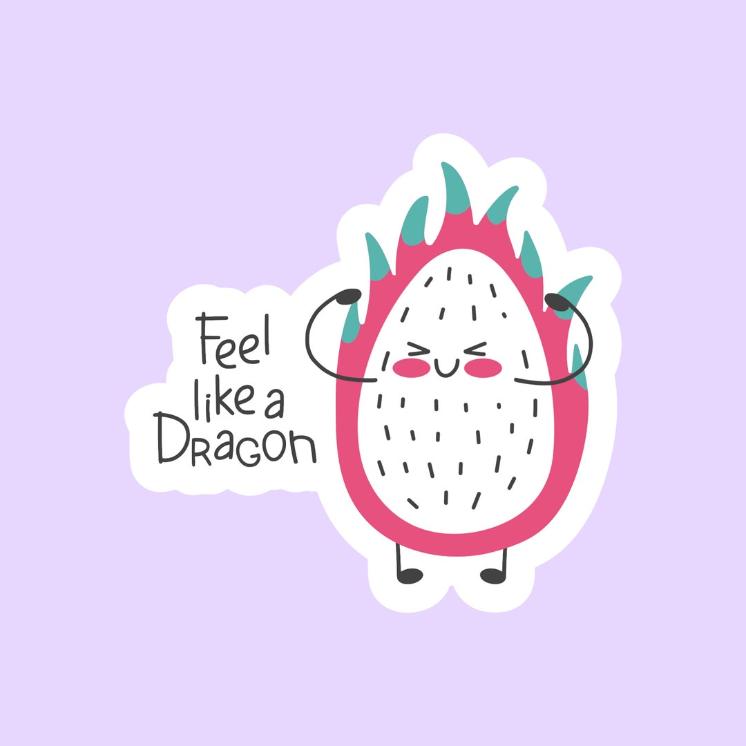 Feel Like A Dragon Fruit Sticker, Funny Laptop MacBook Stickers ...