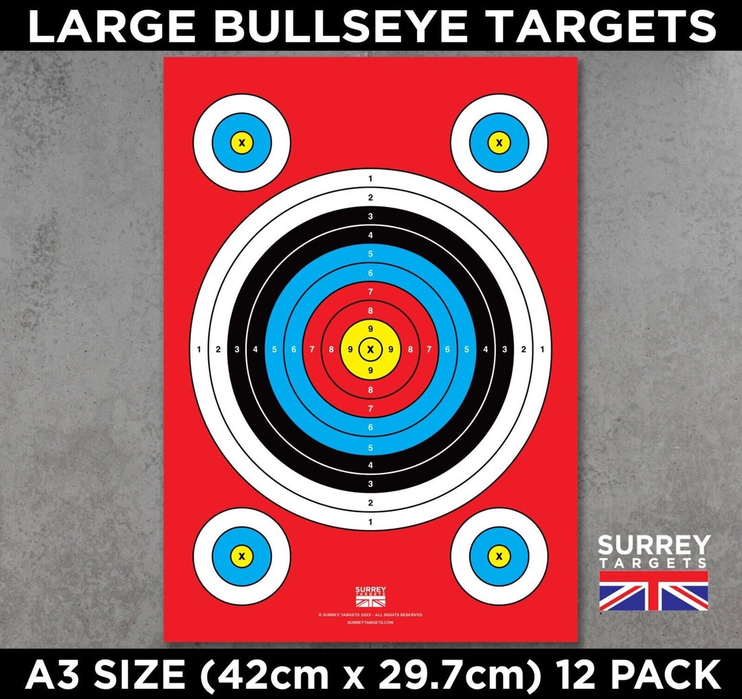 Large A3 Size BULLSEYE Targets Sheets Air Rifle Pistol Gun BB Airsoft ...
