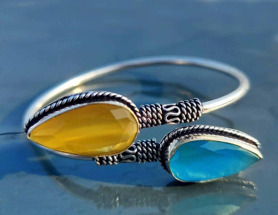 Amazing Gemstones Bracelets, Two Stone Bracelet, Adjustable Bracelet ...