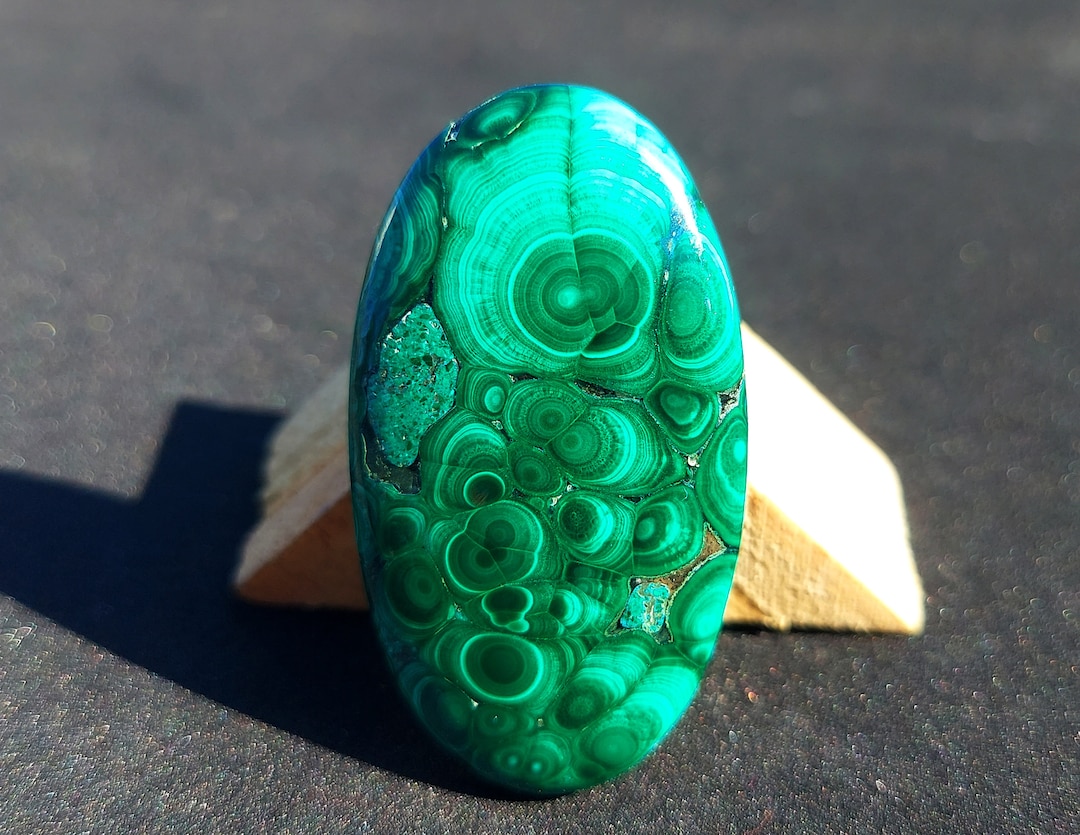 Natural Green Malachite Gemstone Cabochon, Designer Malachite Gemstone ...