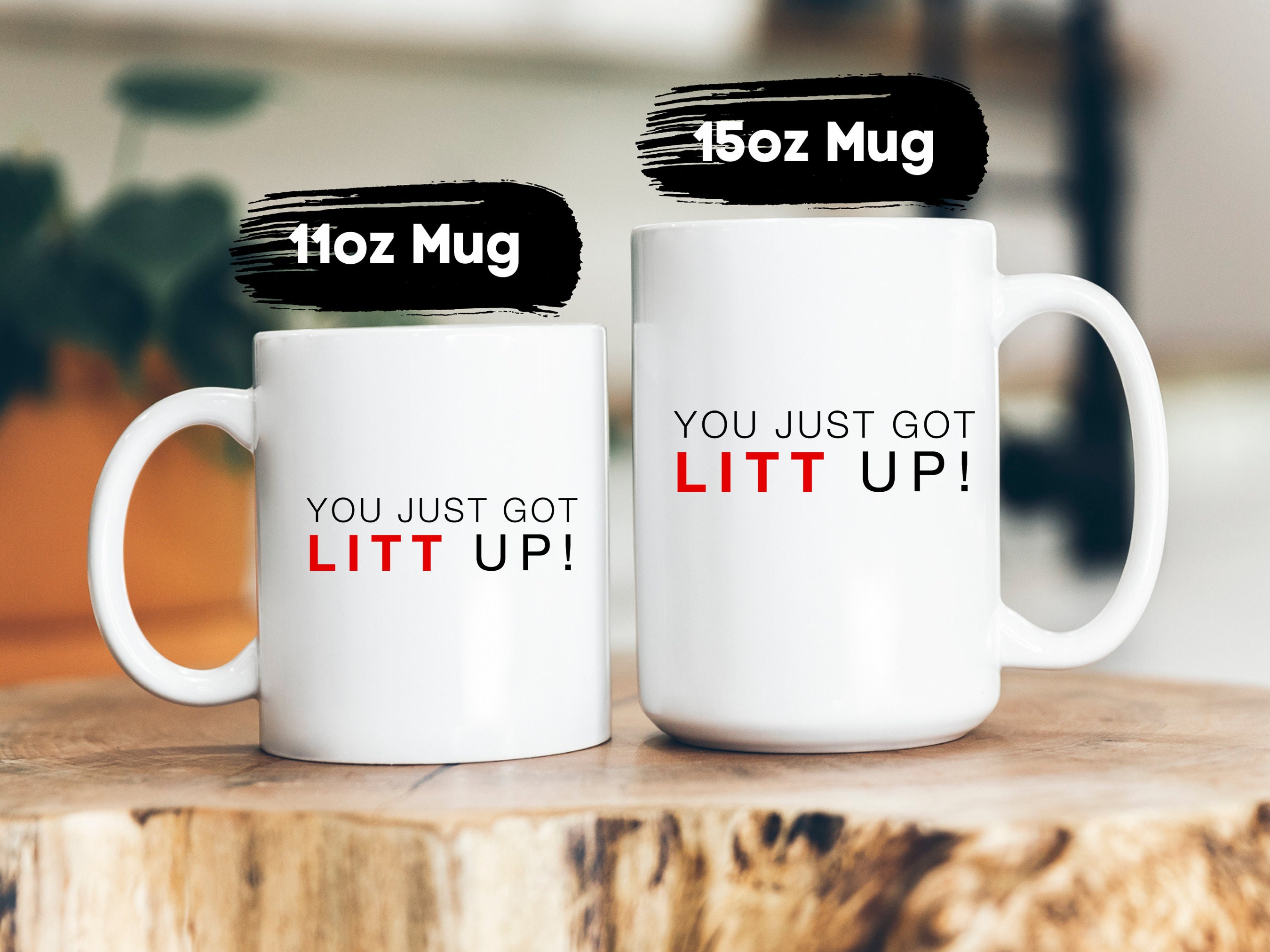 You Just Got Litt Up Mug, Suits Show Designed & Sold By Slippage Erina