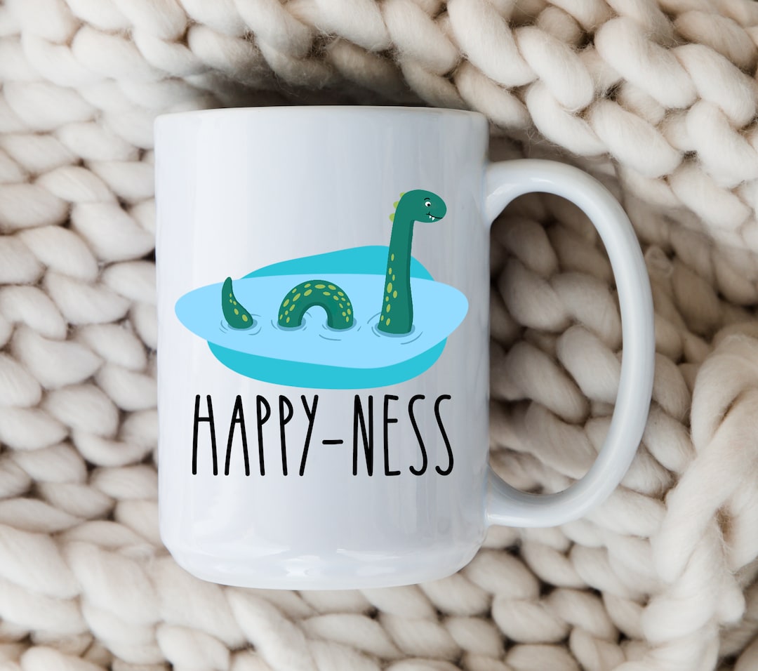 Happy-ness Mug Funny Loch Ness Monster Coffee Cup Cryptid Nessie ...