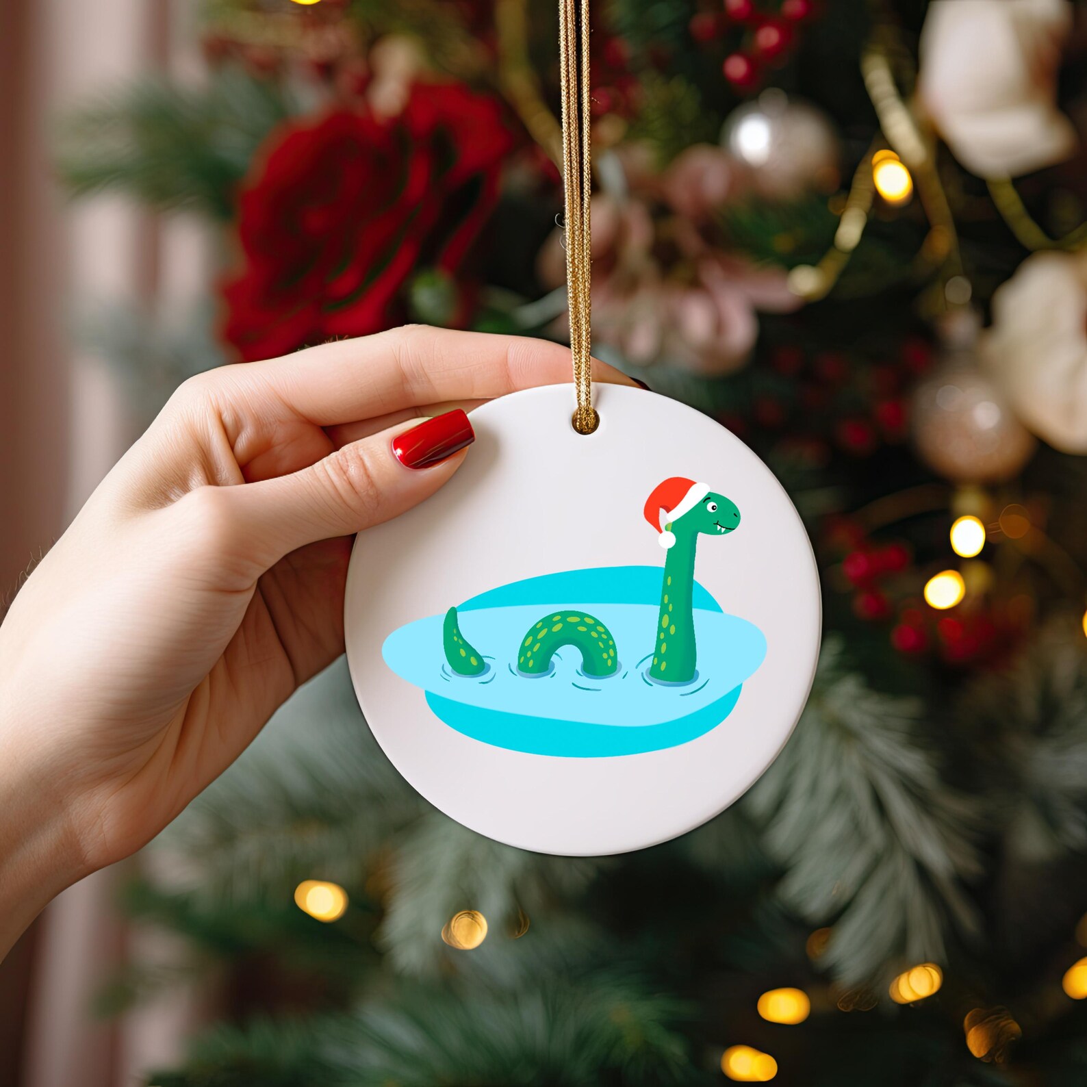 Loch Ness Monster Ornament Funny Christmas Ornament Cartoon Nessie ...